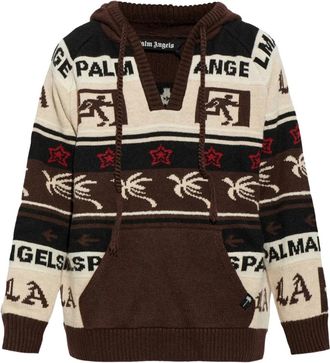 Palm Angels Palm Shadow Jaq Loose Knit Hoodie - - Sweatshirts & Hoodies - Herren - Mehrfarbig - L