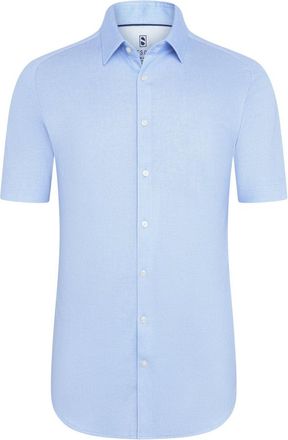 DeSoto Jersey-Kurzarmhemd in Oxford-Struktur mit Kentkragen, Slim in