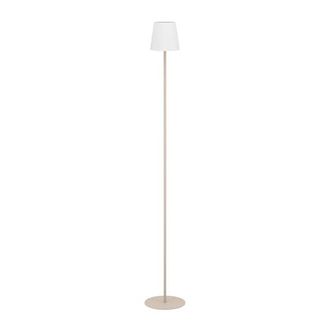 Eglo Stehlampe Fiorana, Eck Standlampe minimalistisch, Stehleuchte in Sandarben mit Lampenschirm in Weiß, Lampe Wohnzimmer mit E14 Fassung, H 140,5 cm