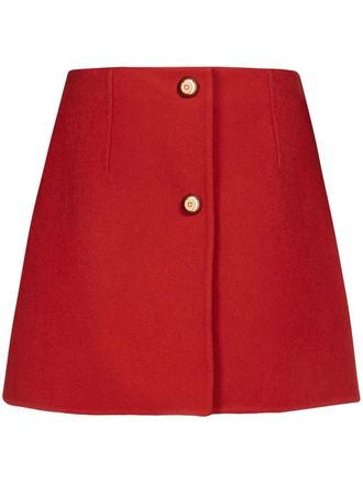 Ferragamo minijupe trapèze en cachemire mélangés - Noir