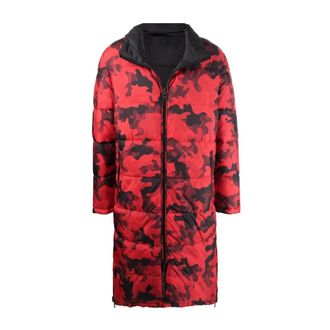 Michael Kors Wendbare Camo Pufferjacke in Schwarz - - Coats - Herren - Rot - S