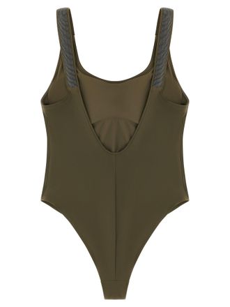 Brunello Cucinelli Monile Precious Details One-Piece Swimsuit - Olive