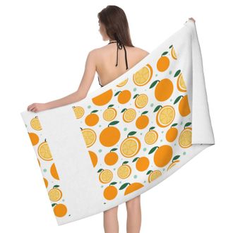 Generic Orange Zitrusfr&uuml;chte Badetuch Sandfrei Duschtuch Weich Strandtuch F&uuml;r Bad Reise Strand Camping 80X130Cm