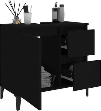 Generic Badezimmerschrank mit viel Stauraum - 65x33x60 cm, Badschrank, Schrank f&uuml;r Badezimmer, Waschbeckenunterschrank, Badezimmer Schrank Metallf&uuml;&szlig;e, Holzwer