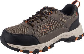Skechers Herren Selmen Cormack Walking-Schuh, Dark Taupe Leather W Synthetic Mesh, 44 EU