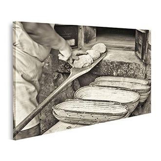 Islandburner Tableau sur toile Faire du pain dans une ancienne boulangerie Cadre Affiche Poster Murale Tableaux