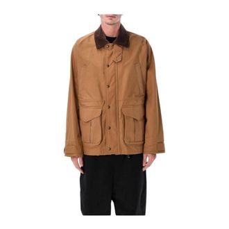 Junya Watanabe Homme, Vestes, Brun, Taille: L Veste de travail en coton avec col en velours c&ocirc;tel&eacute;