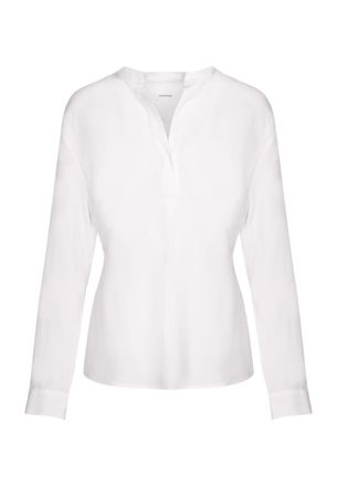 Seidensticker Damen Bluse - Fashion Bluse - Tunika Bluse - Regular Fit - Stehkragen - V-Ausschnitt - Langarm - 100% Viscose