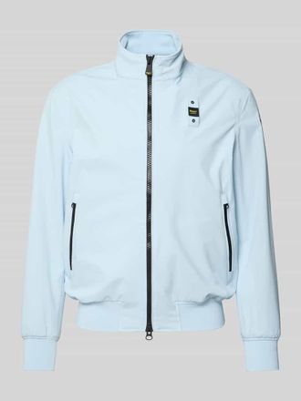 Blauer Jacke mit Label-Patches Modell Anson