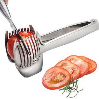 Generic Trancheuse &agrave; tomates et citron, outil facile &agrave; trancher les kiwis, 22,5 x 9,5 x 6,5 cm, en acier inoxydable robuste, prise en main ergonomique, s&eacute;para