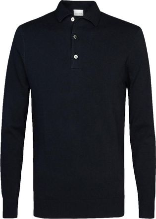 Profuomo Langarm-Poloshirt aus TENCEL und Seide in