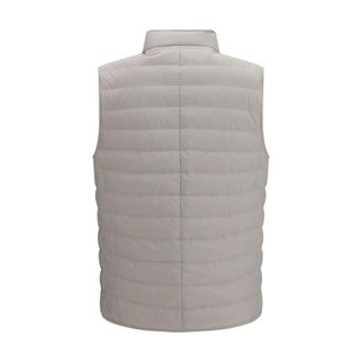 Brunello Cucinelli Quilted Padded Gilet - White