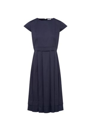 Seidensticker Damen Regular Fit Blusenkleid Kurzarm Kleid, Dunkelblau (Blau), 36