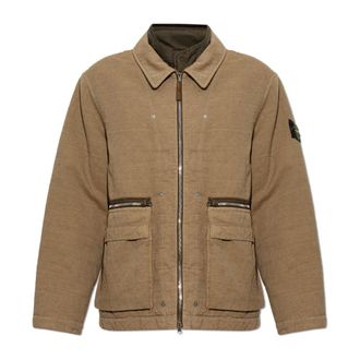 Stone Island Veste isol&eacute;e avec &eacute;cusson logo - Homme - Vestes - Brun - Taille: L