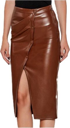 Patrizia Pepe Femme, Jupes, Brun, Taille: 36 FR Jupe avec Asymétrique