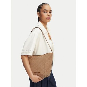 Calvin Klein Handtasche Calvin Klein Emblem Aop Jacquard Camera Bag LV04F3535G Braun