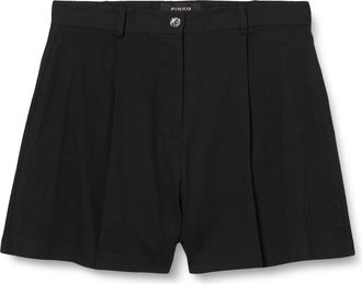 Pinko Damen SORRIDENTE Short LINO Stretch Con BOTTONE EFFETTO Madreperla Badehose, Z99_Nero Limousine, 40