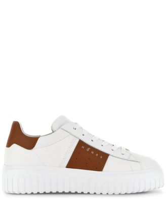 Hogan baskets H-Stripes en cuir - Blanc