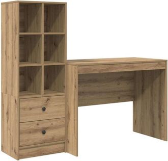 vidaXL Bureau avec rangement 2 pcs chêne artisanal 100 x 50 x 76 cm Vidaxl