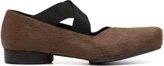 Uma Wang Ballerinas mit Pelz - Braun