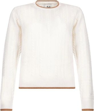 MC2 Saint Barth Femme, Pulls, Blanc, Taille: 42 FR Pull en Tricot &agrave; C&acirc;bles Laroche