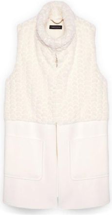 Fiorella Rubino Femme, Vestes, Blanc, Taille: 38 FR Long vest in double fabric