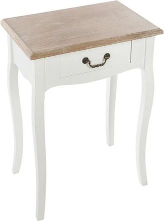 Atmosphera Atmosphera - Nachttisch Chrysa - wei&szlig; und Holz cr&eacute;ateur dint&eacute;rieur