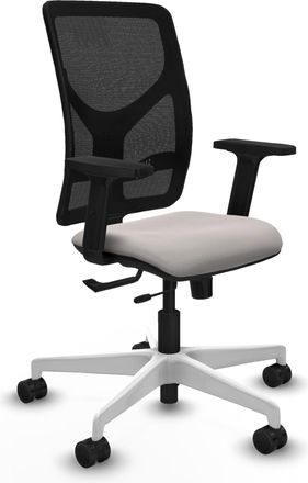 Piqueras y Crespo Wei&szlig;er Computerstuhl mit 2D-Armlehnen, h&ouml;henverstellbare Lendenwirbelst&uuml;tze, ausgestattet mit Syncro/Traslack und Schneideschaum, mit Rollen 65 mm, Ny