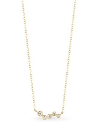 Mateo Bijoux collier Mini Wave en or 14ct pendentif pavé de diamants