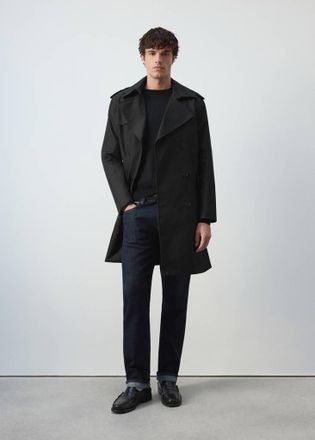 Mango Wasserabweisender Trenchcoat mit G&uuml;rtel schwarz - Herren - XXL - MANGO MAN