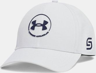 Under Armour Jordan Spieth Drive Kappe mit Snapback-Verschluss für Herren Weiß / Midnight Blaue Marine EINHEITSGRÖSSE