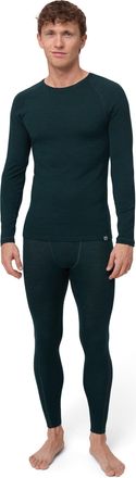 Danish Endurance Merinowolle Thermo-Unterwäsche Set, Premium Skiunterwäsche, Funktionsunterwäsche, Lange Unterhose & Langarmshirt für Herren, Dunkelgrün, 2XL