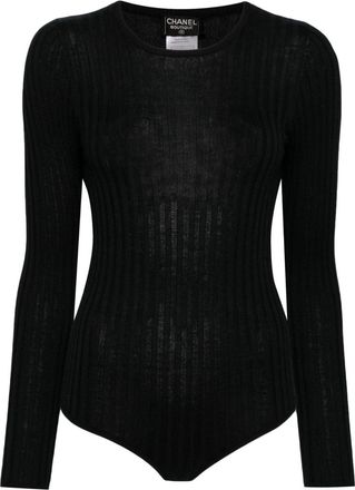 Chanel 1997 einteiliges Stricktop - Schwarz