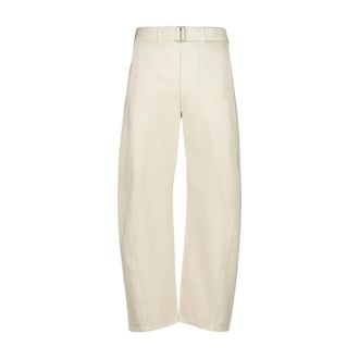 Christophe Lemaire Homme, Pantalons, Beige, Taille: S Snow Clay Twisted Belted Denim Pantalons