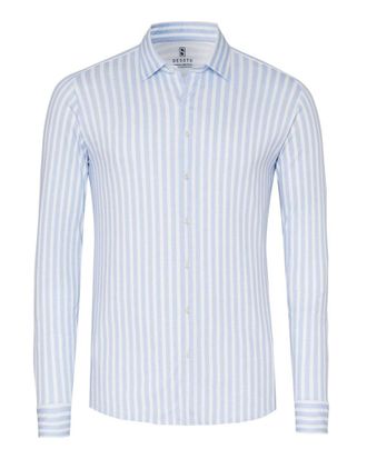 DeSoto Softes Jerseyhemd mit Streifenmuster und Kentkragen, Slim in