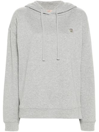 Twin-Set hoodie à plaque logo - Gris