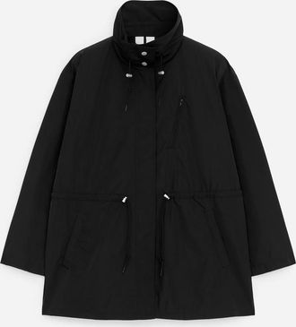 Arket Nylonjacke Mit Hohem Kragen -Schwarz