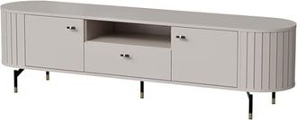 Selsey TV Lowboard Zante, 180x40x49cm, Laminierte Spanplatte in Kaschmirbeige, Stabiler Fernsehtisch mit 2 Fächern/1 Schublade, Dezente Stahlgriffe, Stilvoll