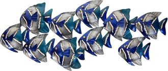 Seestern Sportswear SEESTERN Fischschwarm Metall Wand Deko Verzierung Hänge Wand Dekoration 68cm /FBA_1805