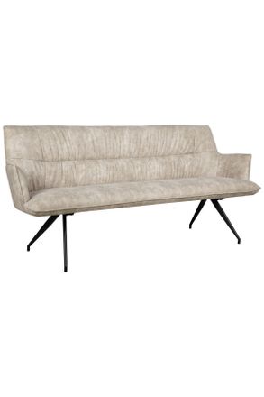 Novel Sitzbank, Schwarz, Taupe, Metall, Textil, 3-Sitzer, 203.5x87x64 cm, mit R&uuml;ckenlehne, Esszimmer, B&auml;nke, Sitzb&auml;nke