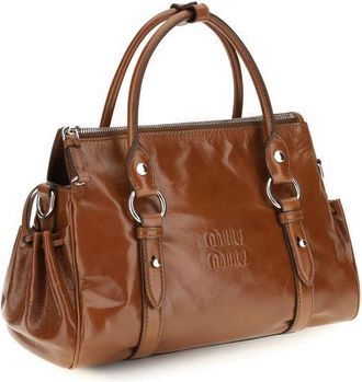 Miu Miu Calf Leather Handbag - Brown