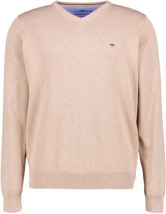 Fynch-Hatton Fynch-Hatton Herren Pullover beige Baumwolle unifarben
