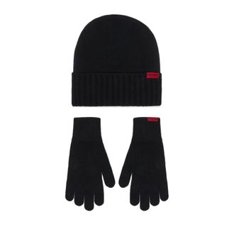 HUGO BOSS Set M&uuml;tze und Handschuhe HUGO Xanti 50572144 Schwarz