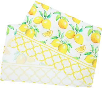 Pretyzoom Lemon Fenster Gardine Halbtransparent Kurz Lebensmittelecht Zitronenmuster K&uuml;chenvorhang Xin Leicht Zu Reinigen Wohnlich