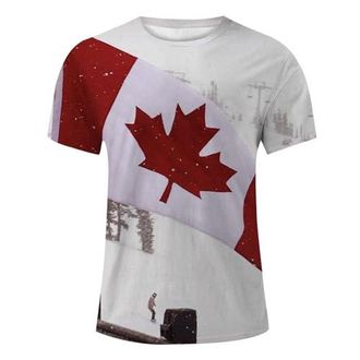 Generic T-shirt pour homme - T-shirt canadien pour homme - Drapeau patriotique canadien, Blanc., 3XL