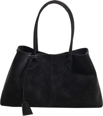 Generic Sac fourre-tout d&eacute;contract&eacute; et polyvalent, sac &agrave; main de couleur unie Compatible for les femmes(Black)