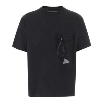 And Wander T-shirt en coton avec logo - Homme - Tops - Noir - Taille: XL