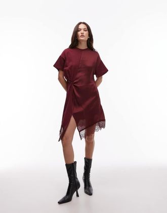 AllSaints Lana - Robe en dentelle - Rouge
