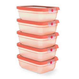 Emsa oneClick Frischhaltedosen, Meal Prep Set 5 x 1,2L, Lebensmittel 2 x l&auml;nger frisch, 100% dicht, Made in Germany, gefrier-, mikrowellen- und sp&uuml;lmaschin