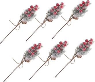 Hemobllo 6 Stück Teiliges Künstliche Beerenzweige Weihnachtsdeko Realistische Rote Beerenstiele für Kränze Bouquets und Weihnachtsbaum Dekoration Vielseitige S